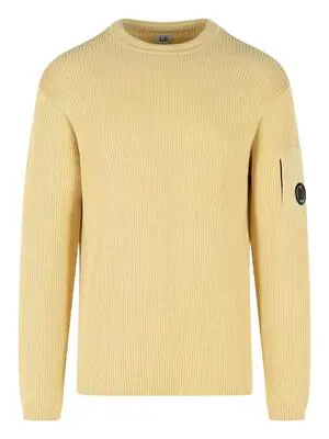 C.P. COMPANY Cotton Sweater With Lens Appliqu - Cream
