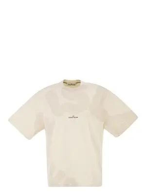 Stone Island Regular-fit T-shirt With ‘whirlwind Type’ Print - Cream