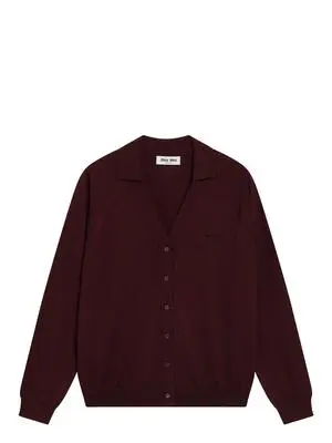 Miu Miu Miu Miu Virgin Wool Cardigan Red