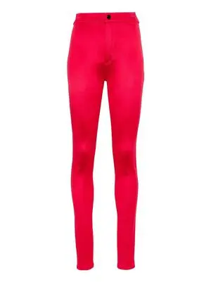 Saint Laurent High Waisted Skinny Trousers - Red