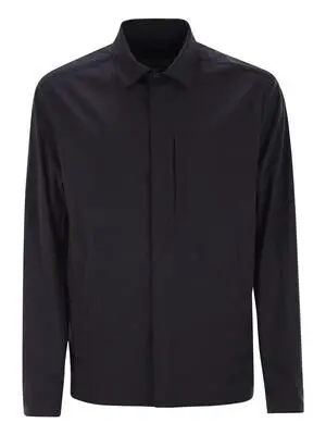 Herno Shirt-cut Jacket In Technical Wool - Blue