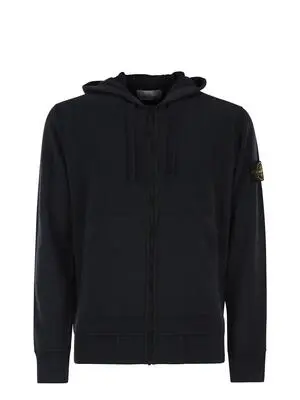 Stone Island Organic Cotton Zip-up Hoodie - Blue