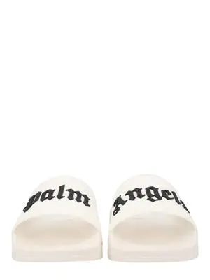 Palm Angels Slide With Logo - White
