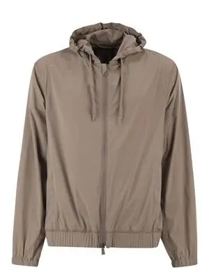Herno Lightweight Stretch Nylon Hooded Zip-up Jacket - Multicolor