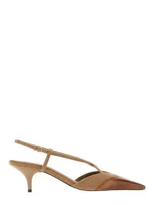 Miu Miu Miu Miu Women Biscuit Flannel And Leather Pumps Multicolor