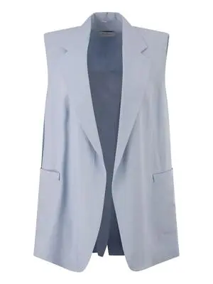 SPORTMAX SPORTMAX Tailored Sleeveless Vest In Viscose And Paper Blend