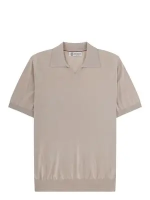 Brunello Cucinelli Maglia Polo In Cotone - Cream