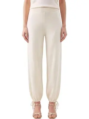Max Mara Knit Wide Leg Pants - White