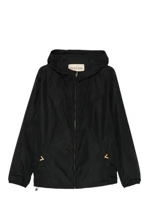 Valentino Garavani Hooded Zip-up Jacket - Black