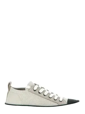Brunello Cucinelli Monile Knit & Suede Lace-up Sneakers - Multicolor