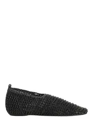 TOTEME Woven Leather Ballerinas - Black