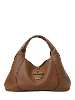 Gucci Calfskin Leather Shoulder Bag With Gold Tone Hardware - Brown