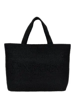Saint Laurent Raffia Tote Bag - Black