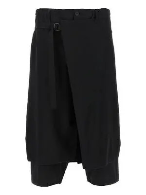 Yohji Yamamoto Standard Wrap" Cool Wool Pants - Black