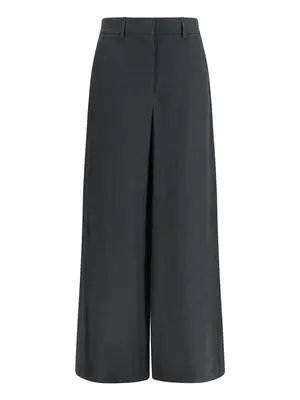 Giorgio Armani Wide Leg Linen Pants - Gray