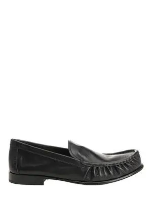 Miu Miu Buffalo Leather Moccasins - Black