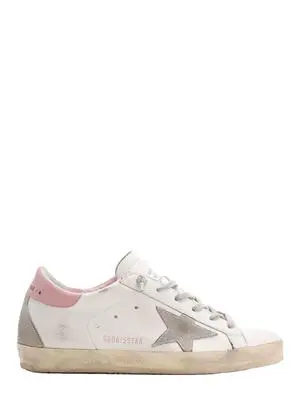 GOLDEN GOOSE GOLDEN GOOSE "Super Star" Sneakers With Pink Heel And Suede Star Patch White