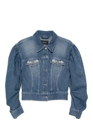 Simone Rocha Embellished Denim Jacket - Blue