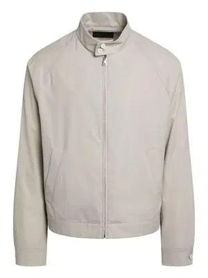 Prada Zip-up Jacket With Stand Collar - Cream