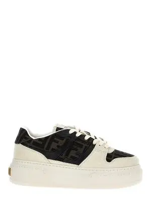 Fendi Match Suede And Jacquard Ff Logo Sneakers - Multicolor