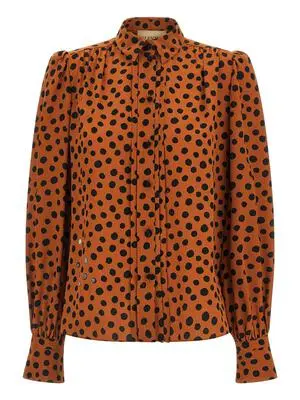 Valentino Garavani Polka Dot Silk Shirt - Orange