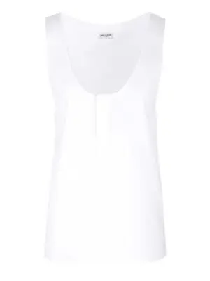 Saint Laurent Henley Tank Top - White