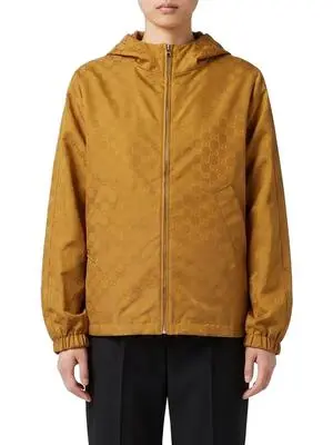 Gucci Monogram Leather Jacket - Brown