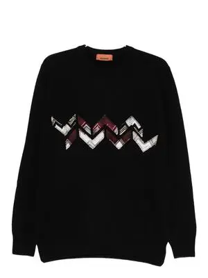 Missoni Wool Sweater With Zigzag Detail - Black