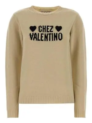 Valentino Garavani Beige Wool Sweater - Brown
