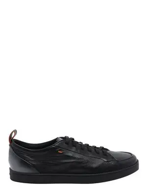 Santoni Montecarlo Leather Sneakers - Black