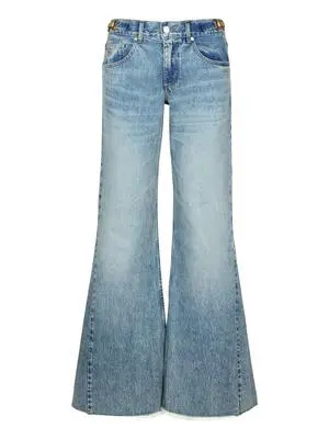 Stella McCartney Light Wash Fringed Hem Jeans - Blue
