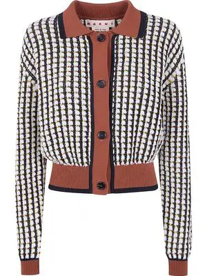 Marni Textured Knit Cardigan - White