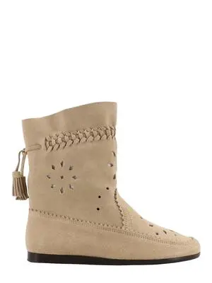 Isabel Marant Étoile Woosta Perforated Suede Boots - Multicolor