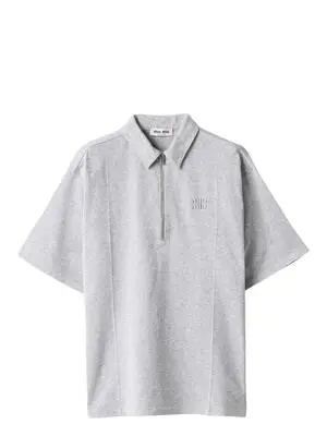 Miu Miu Quarter Zip Polo Shirt - Gray