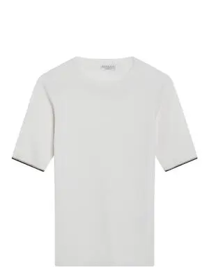 Brunello Cucinelli White Cashmere And Silk Knit Top - Multicolor