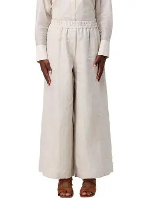 Max Mara Linen Wide-leg Pants - Cream