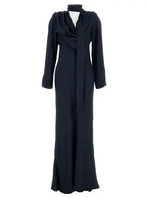 ROTATE BY BIRGER CHRISTENSEN Long Draped Satin Dress - Multicolor
