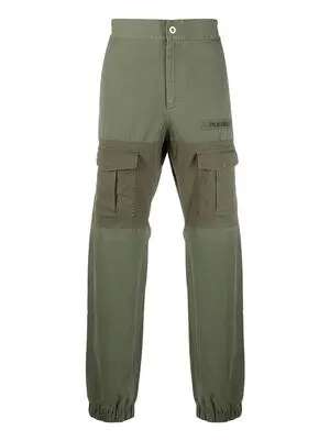 Palm Angels Cotton Cargo Trousers - Green