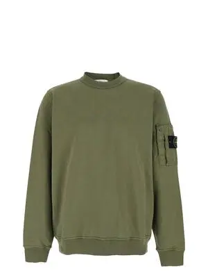 Stone Island Stone Island Crew Neck Sweatshirt With Logo Detail Green