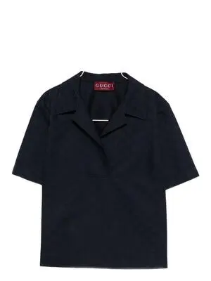 Gucci Gg Patterned Collared Short Sleeve Shirt - Multicolor