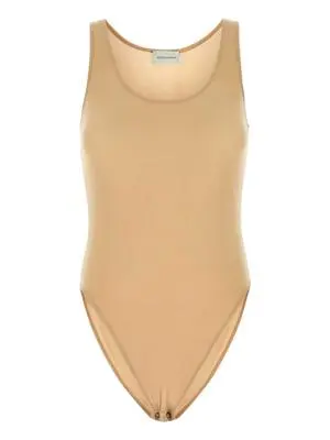 Magda Butrym Magda Butrym Stretch Cupro Bodysuit Brown