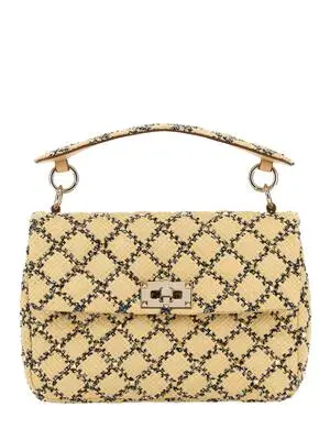 Valentino Garavani Raffia Rockstud Handbag - Brown