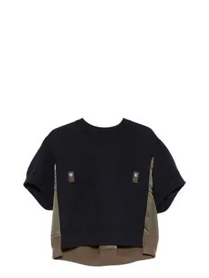 Sacai Cotton Blend Sweater With Appliqué Detailing - Multicolor
