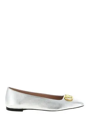 Valentino Garavani VALENTINO GARAVANI VLogo Signature Ballet Flats Silver