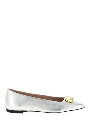 Valentino Garavani VALENTINO GARAVANI VLogo Signature Ballet Flats Silver