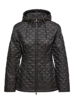 Moncler Quilted Hooded Zip-up Jacket - Black