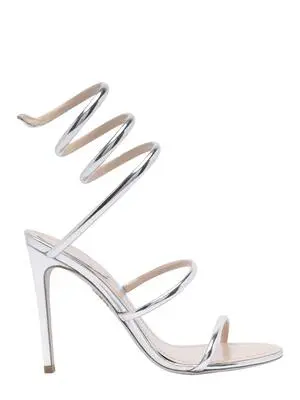 Rene Caovilla RENE CAOVILLA Metallic Stiletto Heeled Sandals Silver