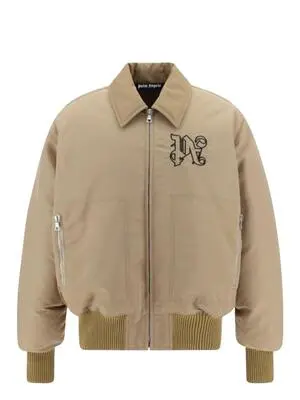 Palm Angels Padded Bomber Jacket - Cream
