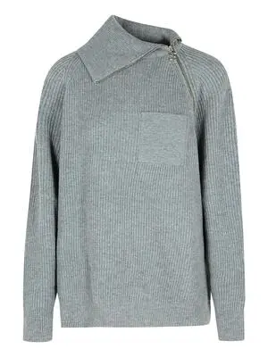 Sportmax Salpa Wool And Cashmere Blend Sweater - Gray