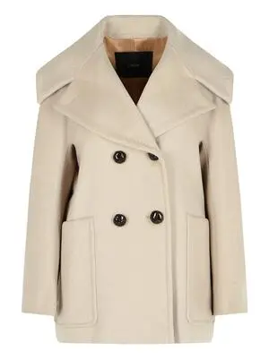 Max Mara MAX MARA Beige Cashmere Jacket With Lapel Collar And Double-Breasted Closure Cream